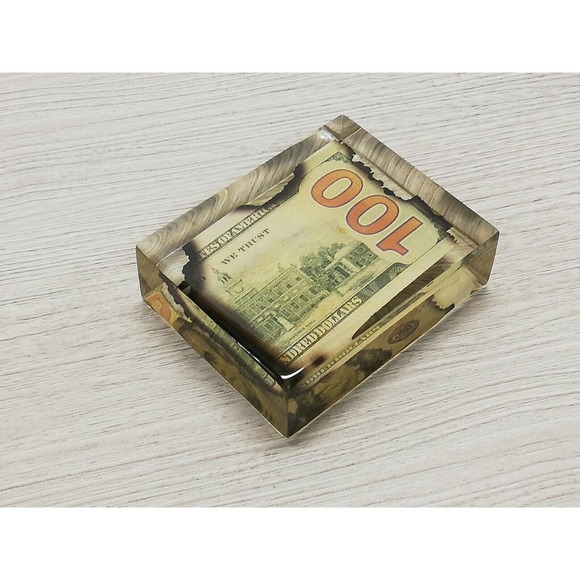 Handmade | Accents | Burnt New 0 Dollar Realistic Dollar Bill Epoxy ...